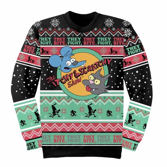Simpsons | Sweaters | The Simpsons Unisex Adult Itchy And Scratchy Show ...